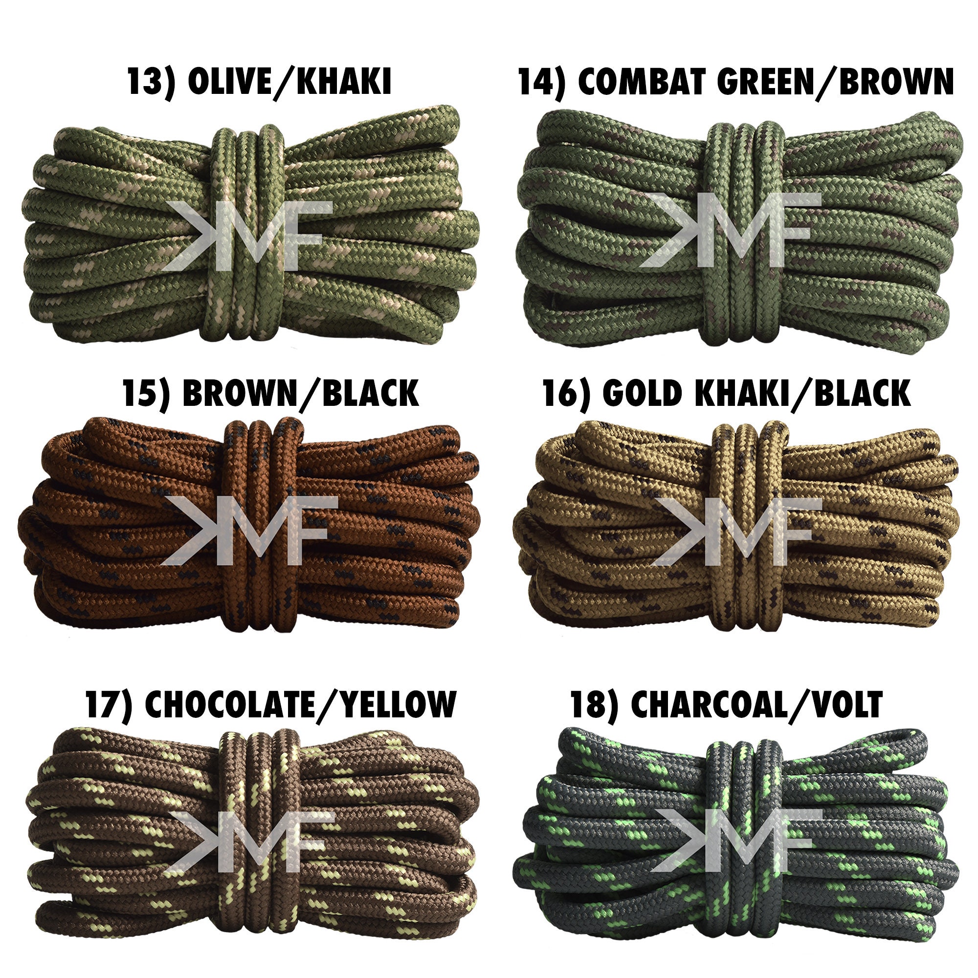 Rope Dual Pattern Premium Boot Shoelaces Colorful Hiking Laces - Etsy
