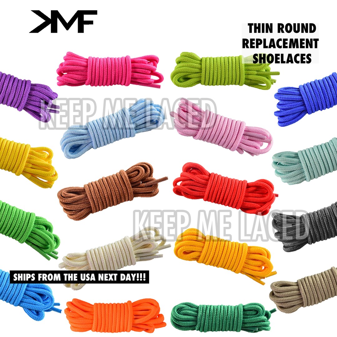 Thin Round Colorful Shoelaces Brand New in Over 31 Colors Quality ...