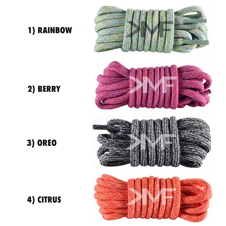 Rope Multicolor Premium Shoelaces Vibrant Colorful Laces Fast | Etsy