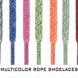 Rope Multicolor Premium Shoelaces Vibrant Colorful Laces Fast | Etsy