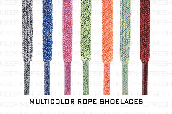 Rope Multicolor Premium Shoelaces Vibrant Colorful Laces Fast | Etsy