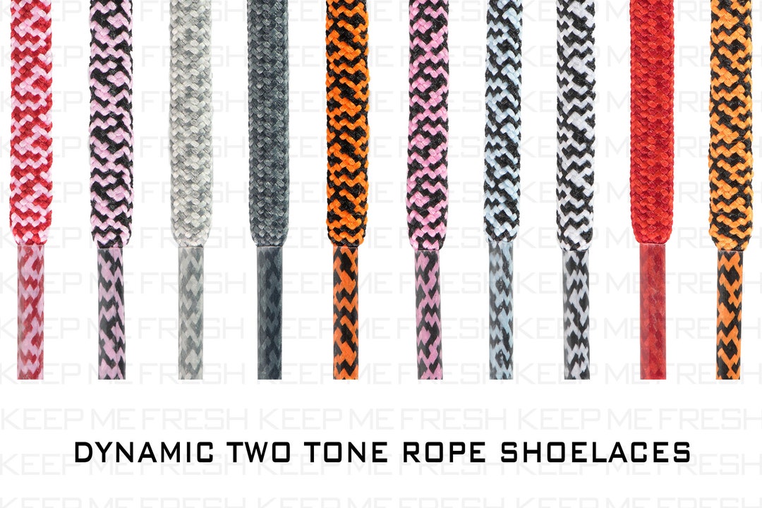 Rope Two Tone Pattern Premium Shoelaces Colorful Patterned Laces Fast ...