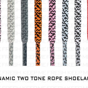 Rope Two Tone Pattern Premium Shoelaces Colorful Patterned Laces Fast ...