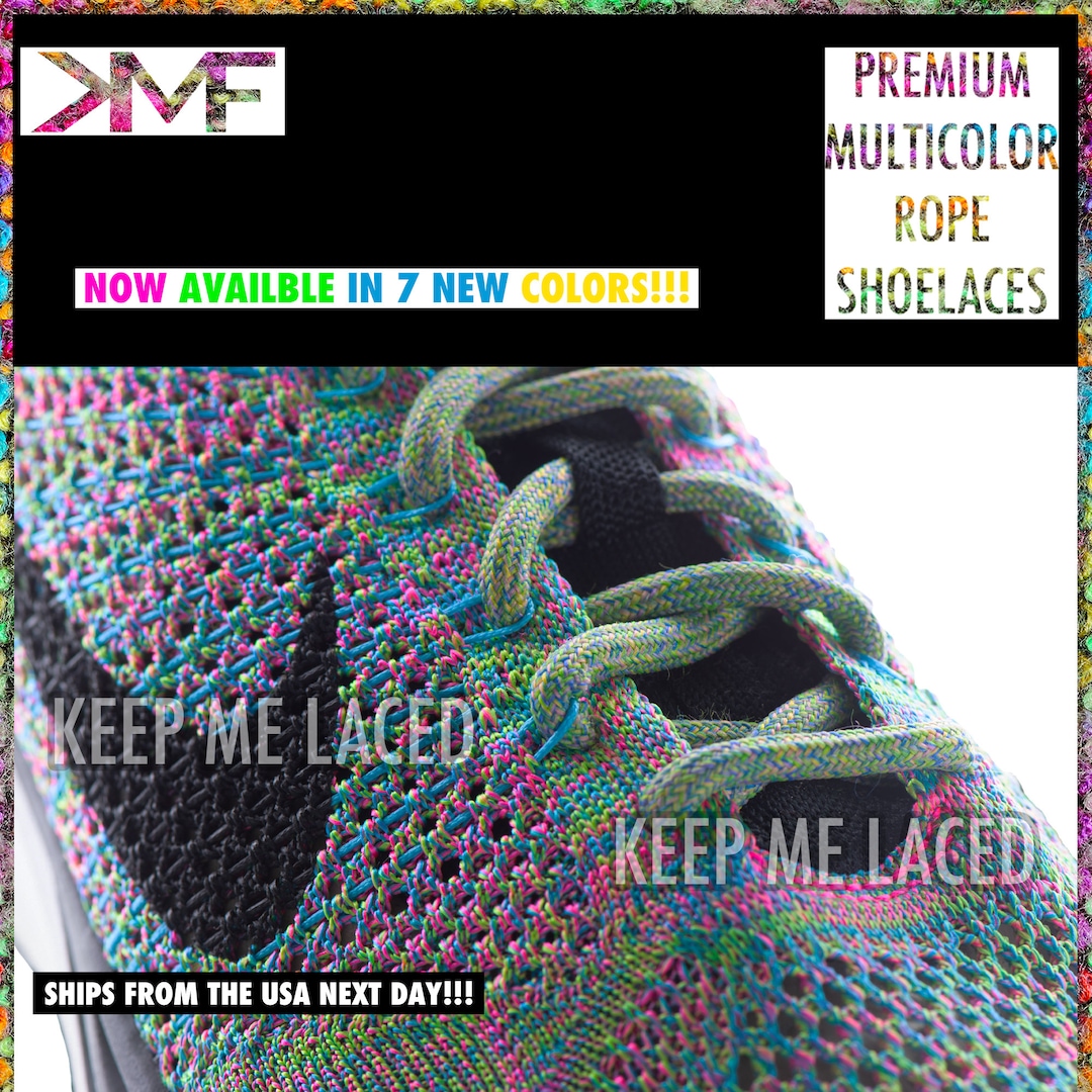 Rope Multicolor Premium Shoelaces Vibrant Colorful Laces Fast Shipping ...