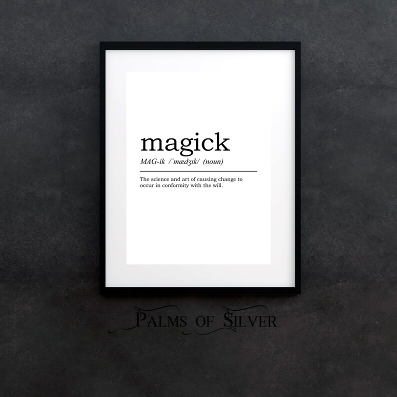 Magick Word Print, Dictionary Print, Definition, Witch Art, Home Décor ...