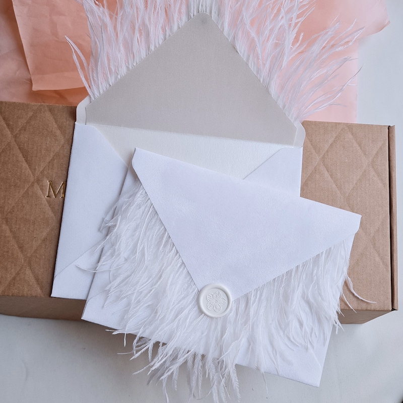 Feather Envelope Invite - Etsy