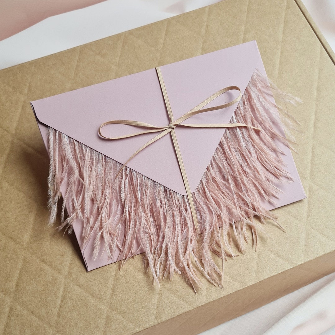 Paper Envelopes With Feathers Invitation Invites Custom 4x6 Wedding ...