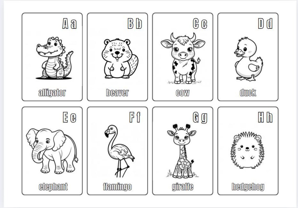 A-Z Animal Flashcard Set - Etsy