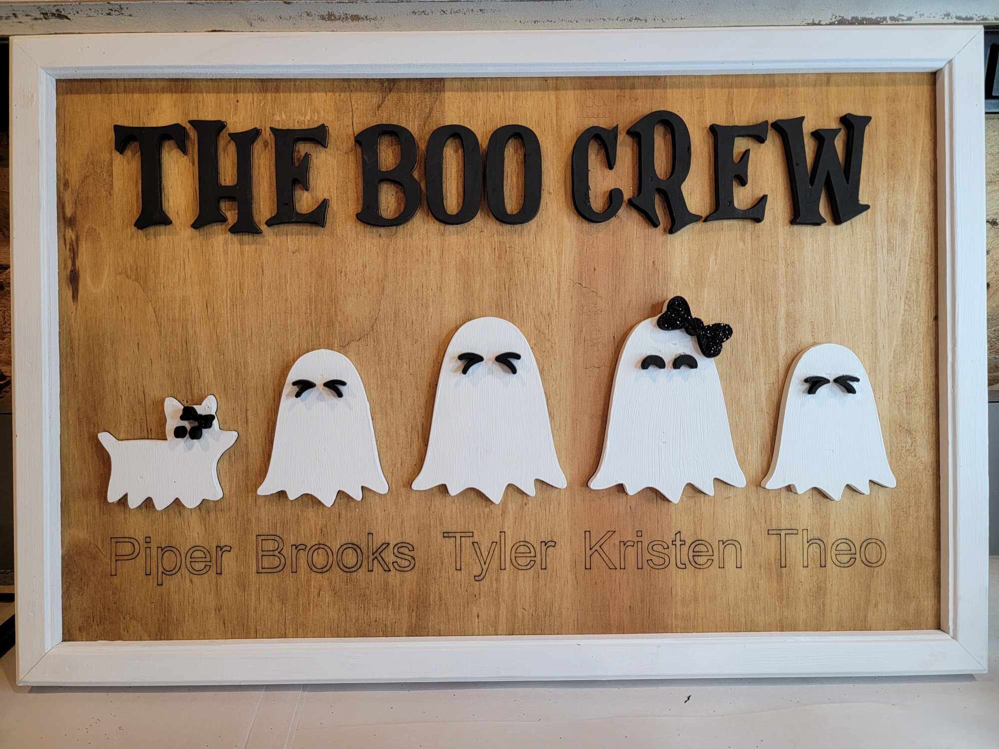 Boo Crew Sign, Personalized Halloween Sign, Personalized Fall Decor ...