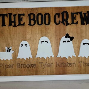 Boo Crew Sign, Personalized Halloween Sign, Personalized Fall Decor ...
