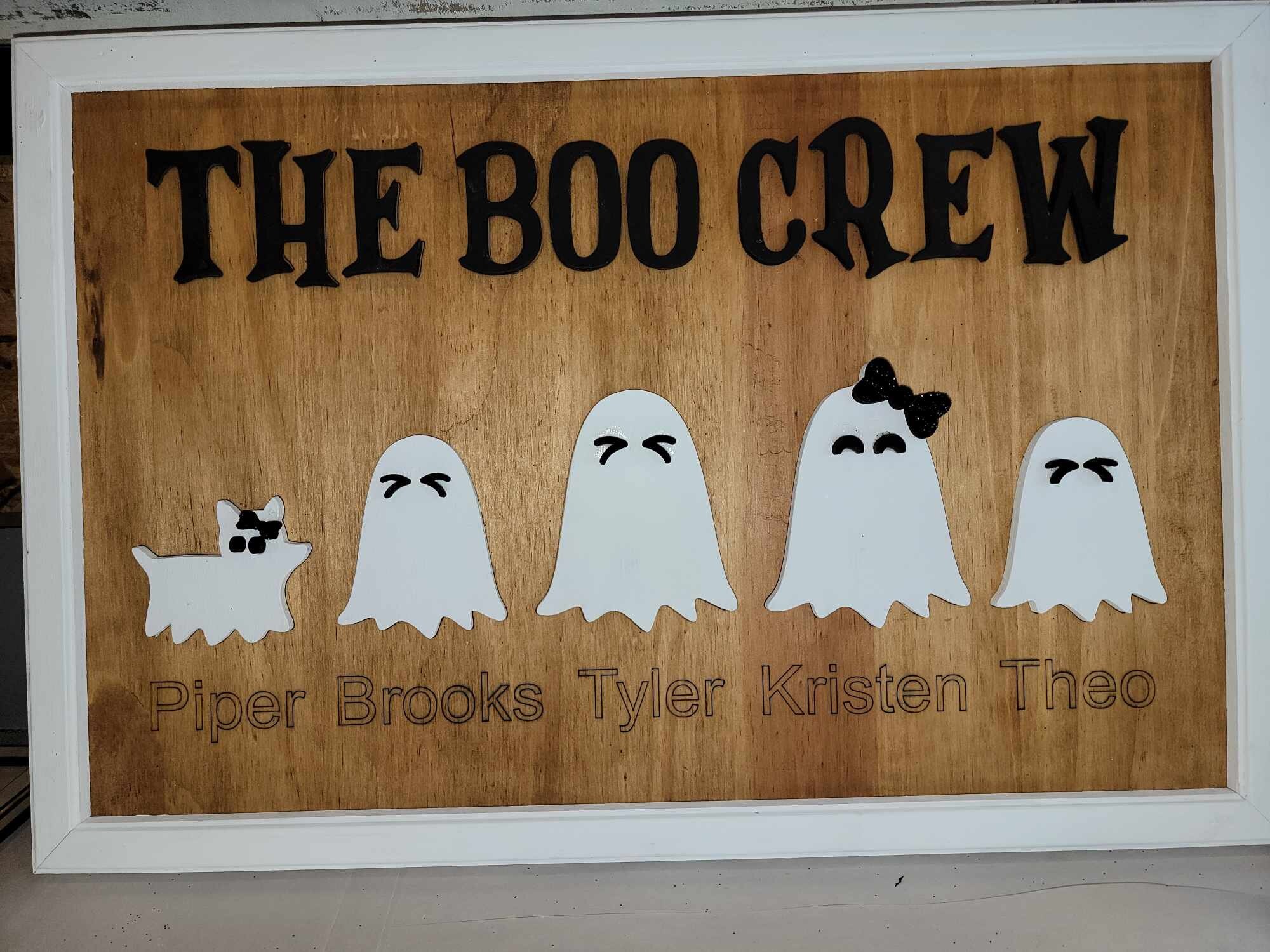 Boo Crew Sign, Personalized Halloween Sign, Personalized Fall Decor ...