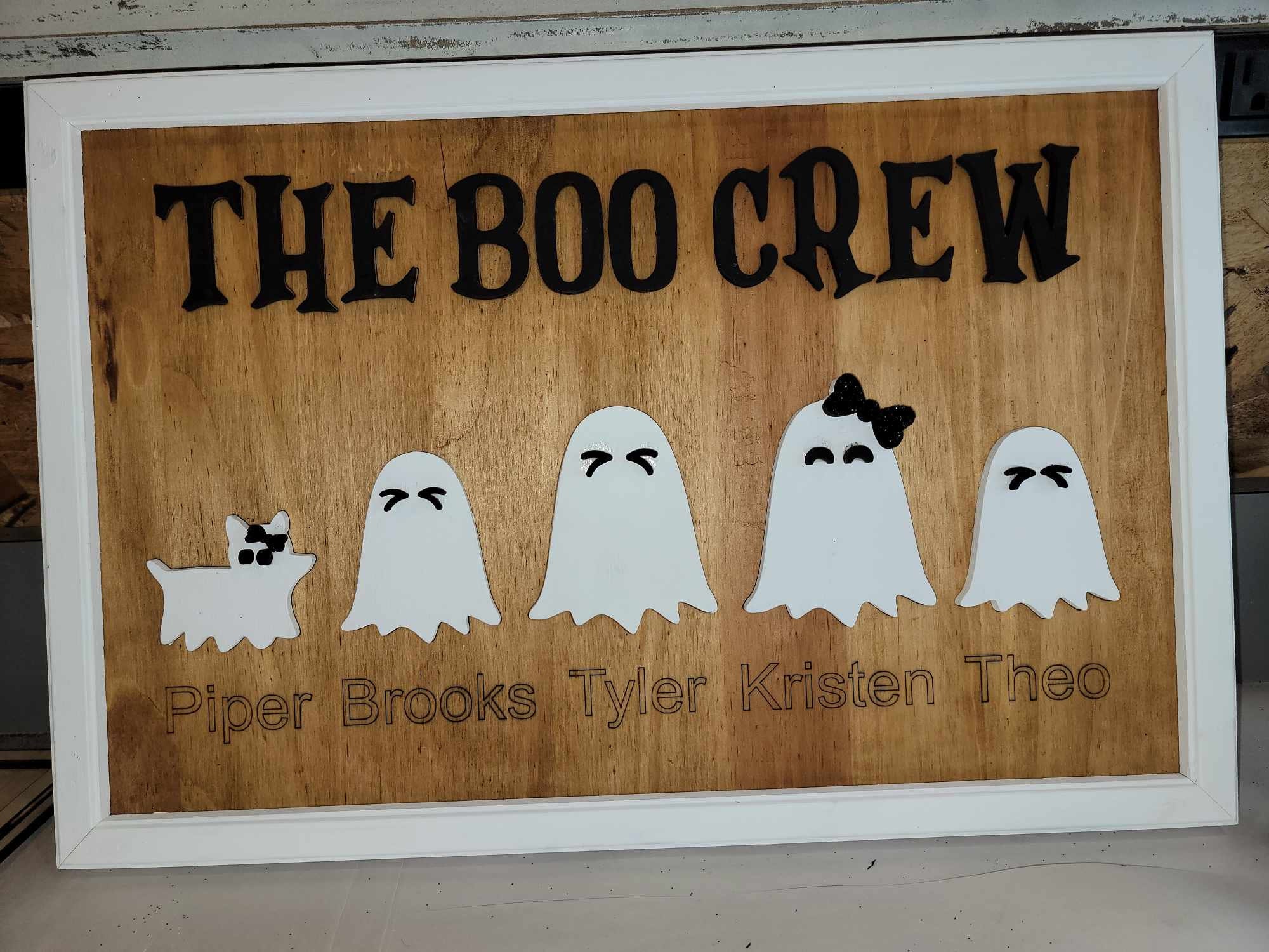 Boo Crew Sign, Personalized Halloween Sign, Personalized Fall Decor ...