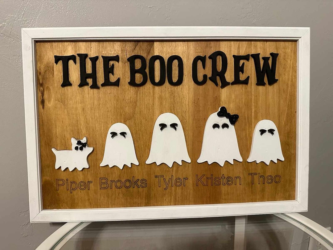 Boo Crew Sign, Personalized Halloween Sign, Personalized Fall Decor ...