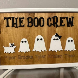 Boo Crew Sign, Personalized Halloween Sign, Personalized Fall Decor ...