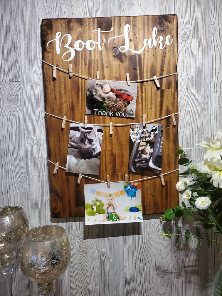 Wooden Picture Board Photo Display Photo Board Memory - Etsy