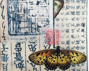 Asian Collage Art - Etsy