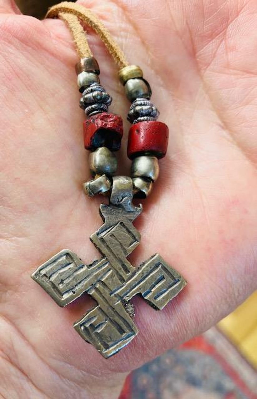 Vintage Coptic Cross Necklace, Silver Ethiopian Cross, OOAK, Boho ...