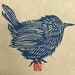 Blue Wren Wren, Original Linocut, Hand-pulled Print, Jenny Wren, Bird ...