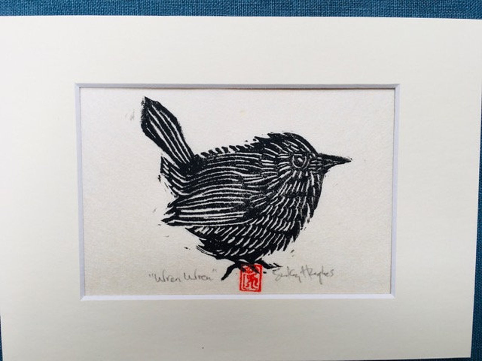 Wren Wren, Original Linocut, Hand-pulled Print, Jenny Wren, Bird ...