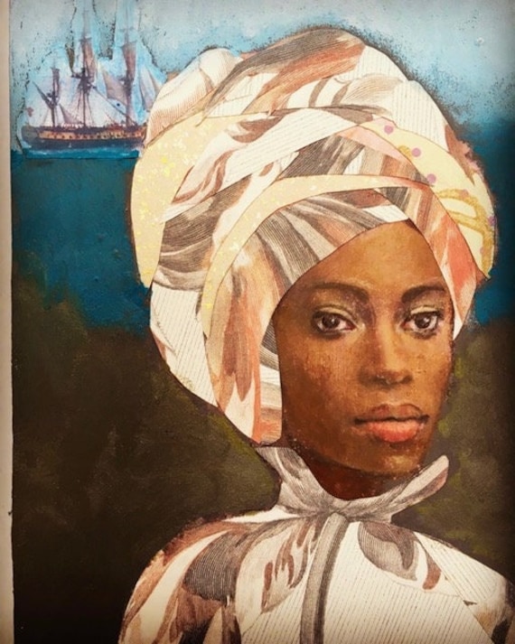 Original Oil Pastel Collage Painting captured | Etsy