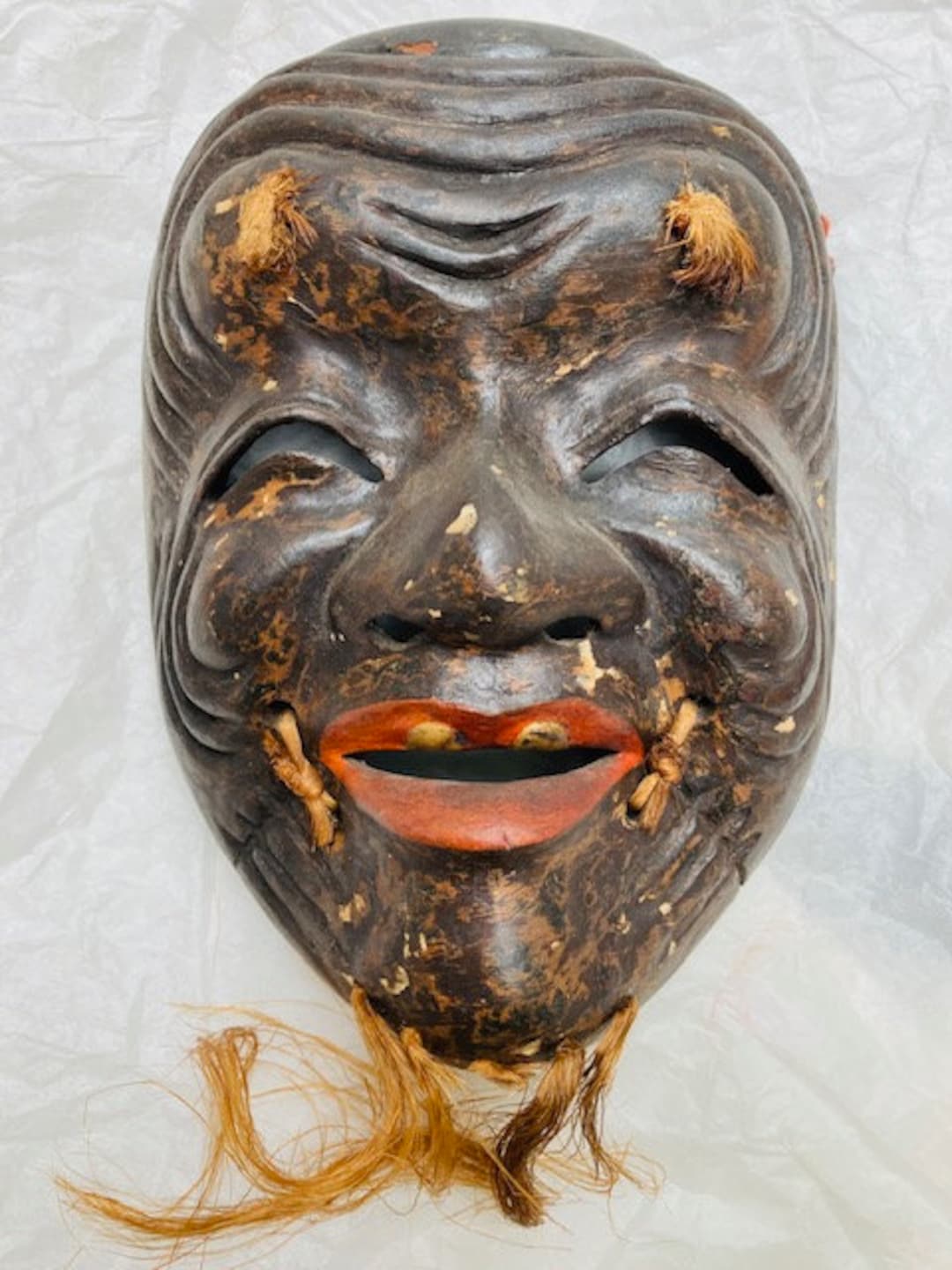Antique Japanese Noh Mask Vintage Theater Old Man Mask - Etsy