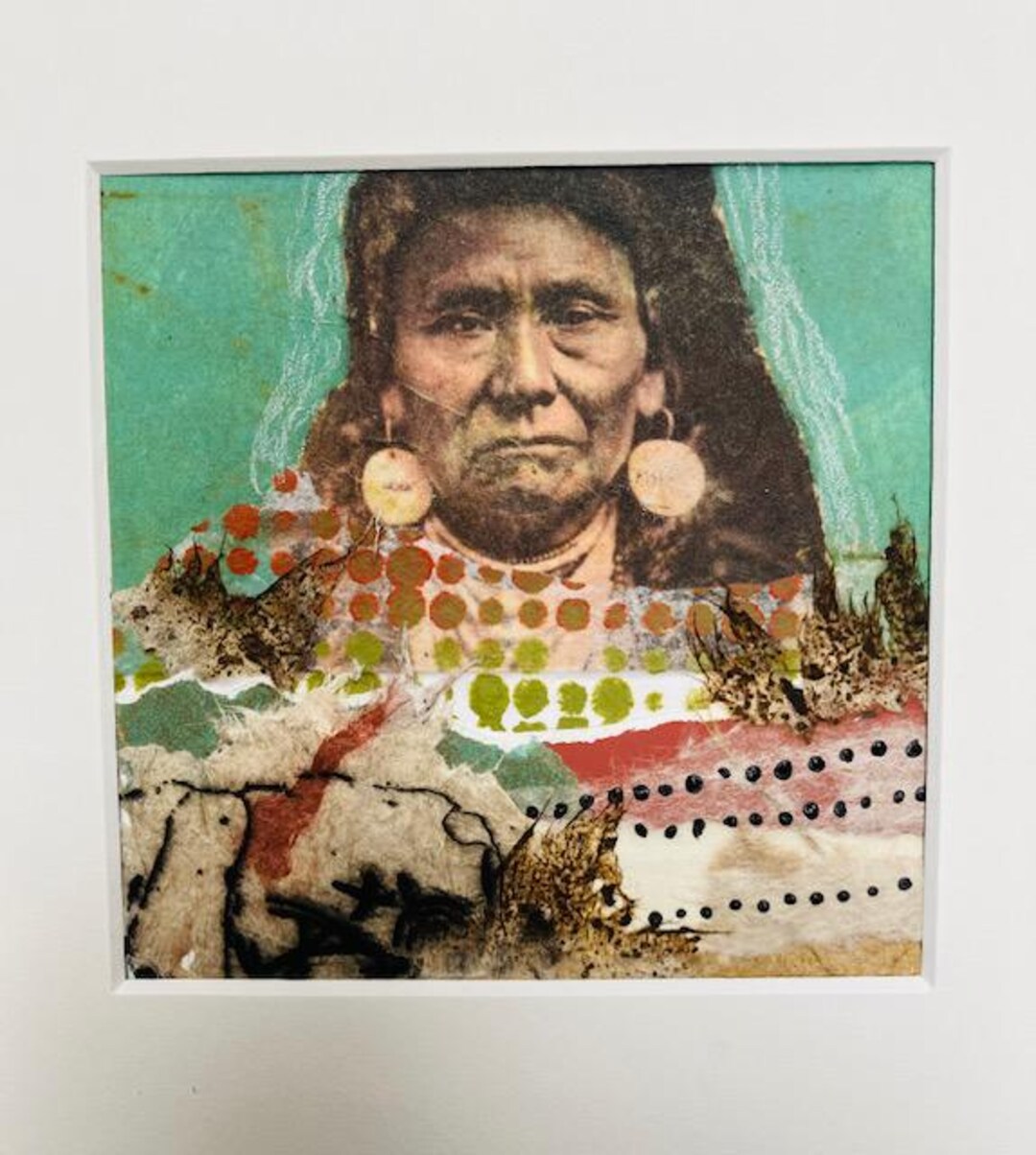 Original Abstract Landscape Collage, "chief Joseph's Silence", Mixed ...
