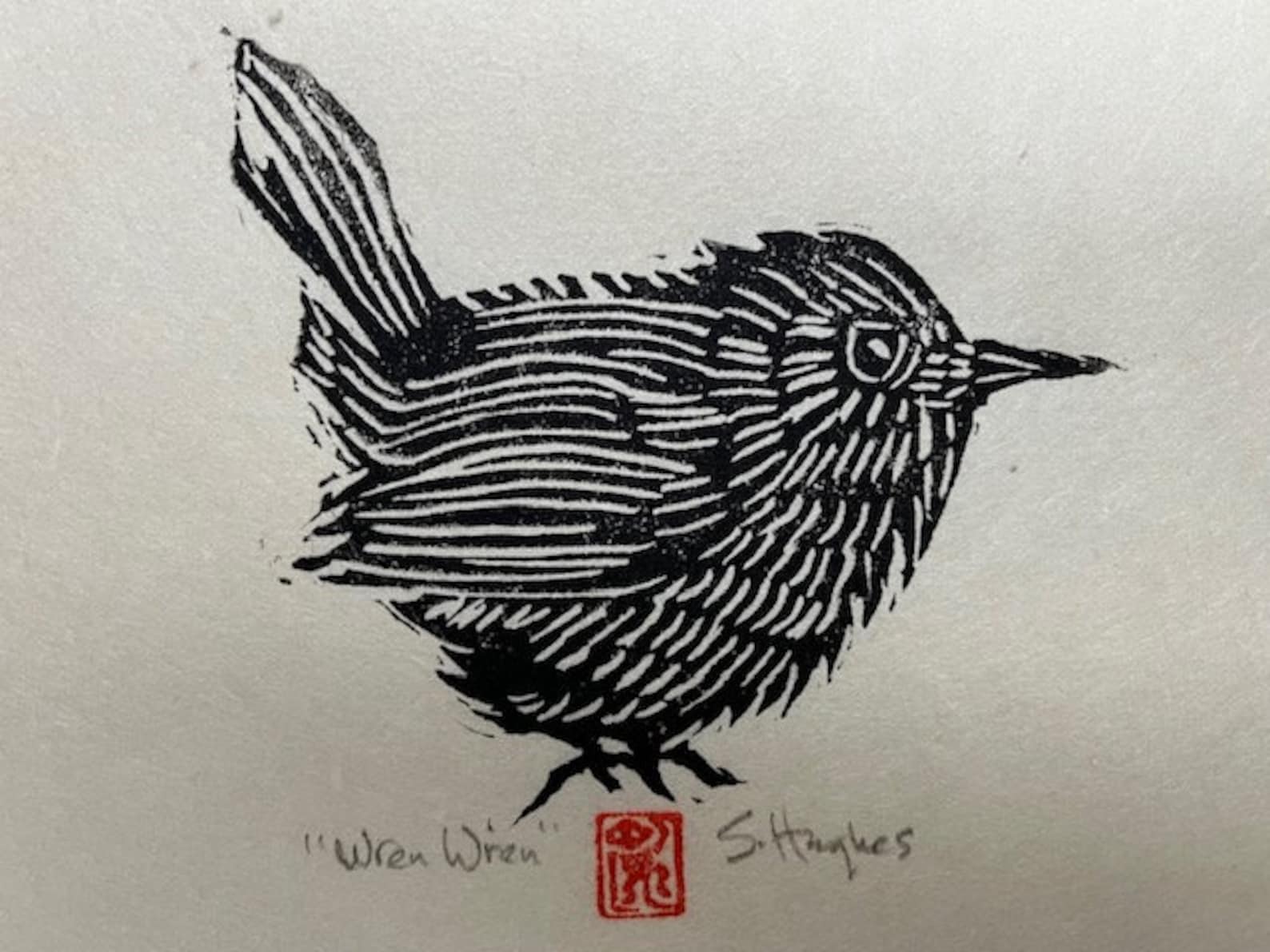 Wren Wren, Original Linocut, Hand-pulled Print, Jenny Wren, Bird ...