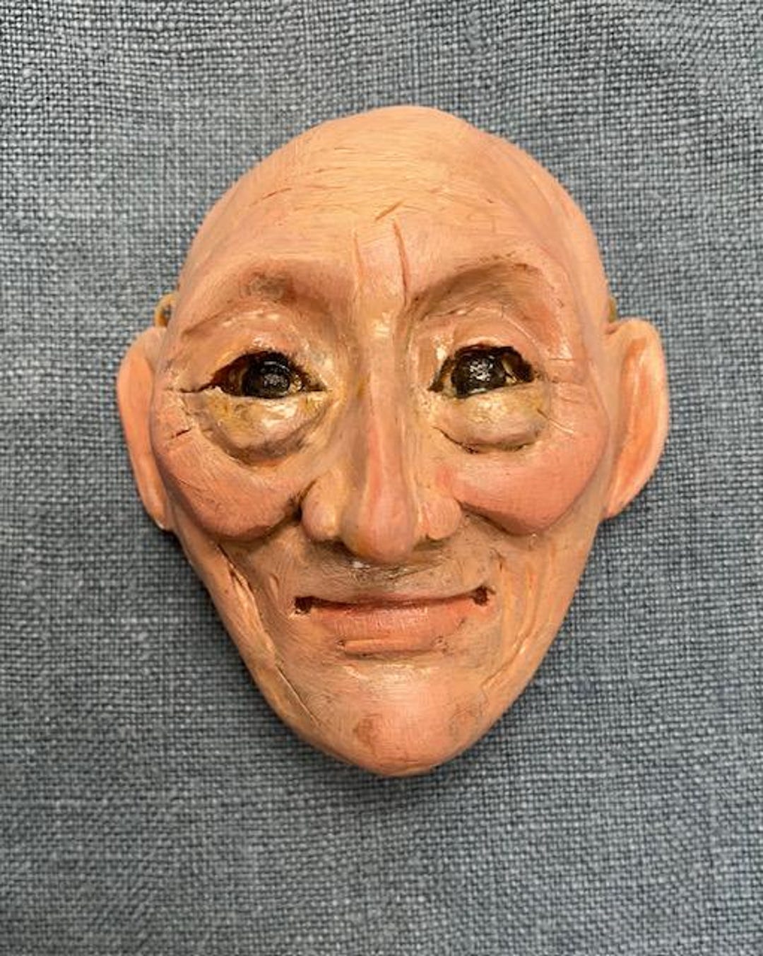 Happy Old Man Doll Face, Puppet Face, Original OOAK, Hand Sculpted ...