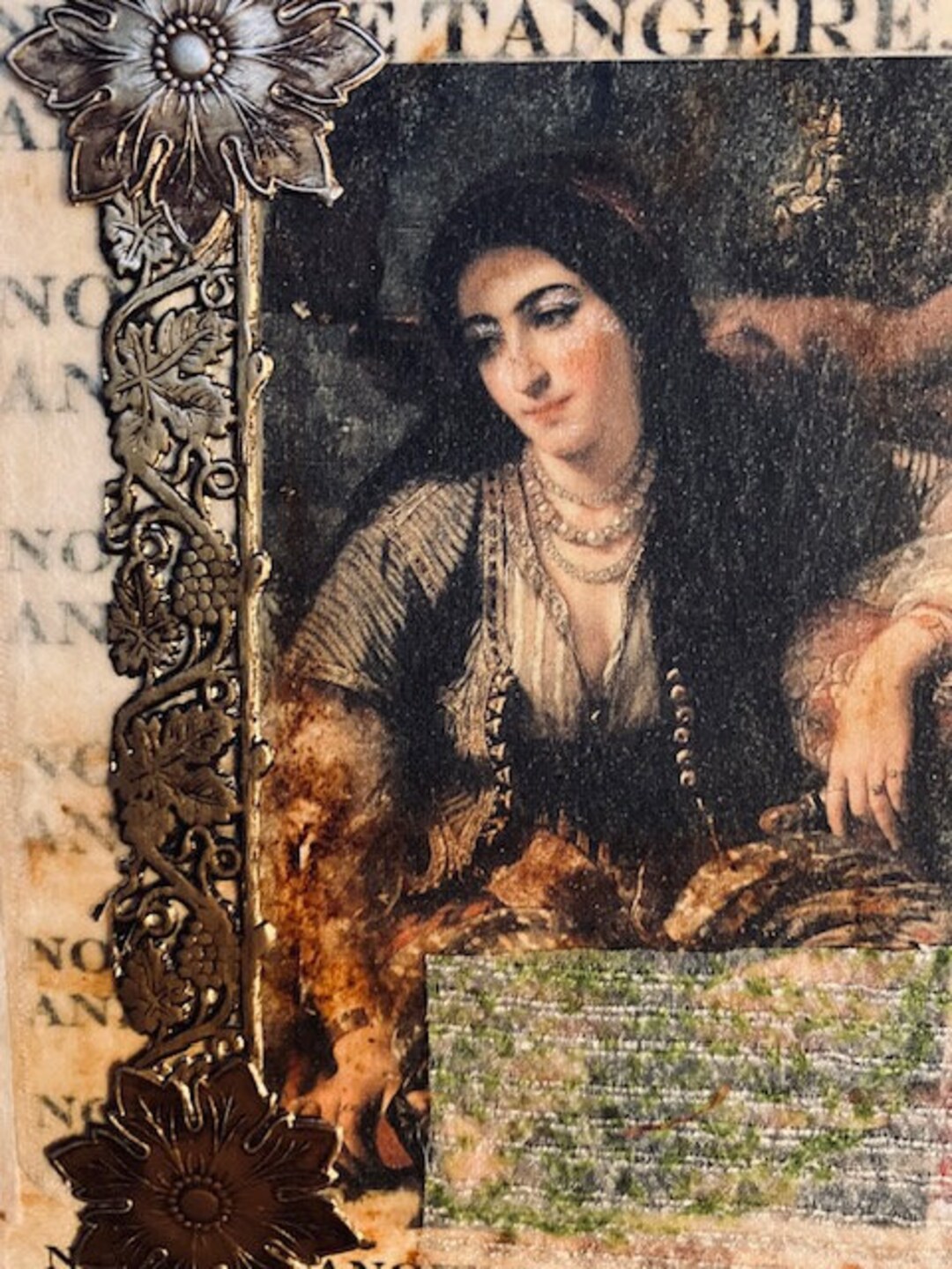 Odalisque, Turkish Concubine, Original Art Collage, Mixed Media Art ...