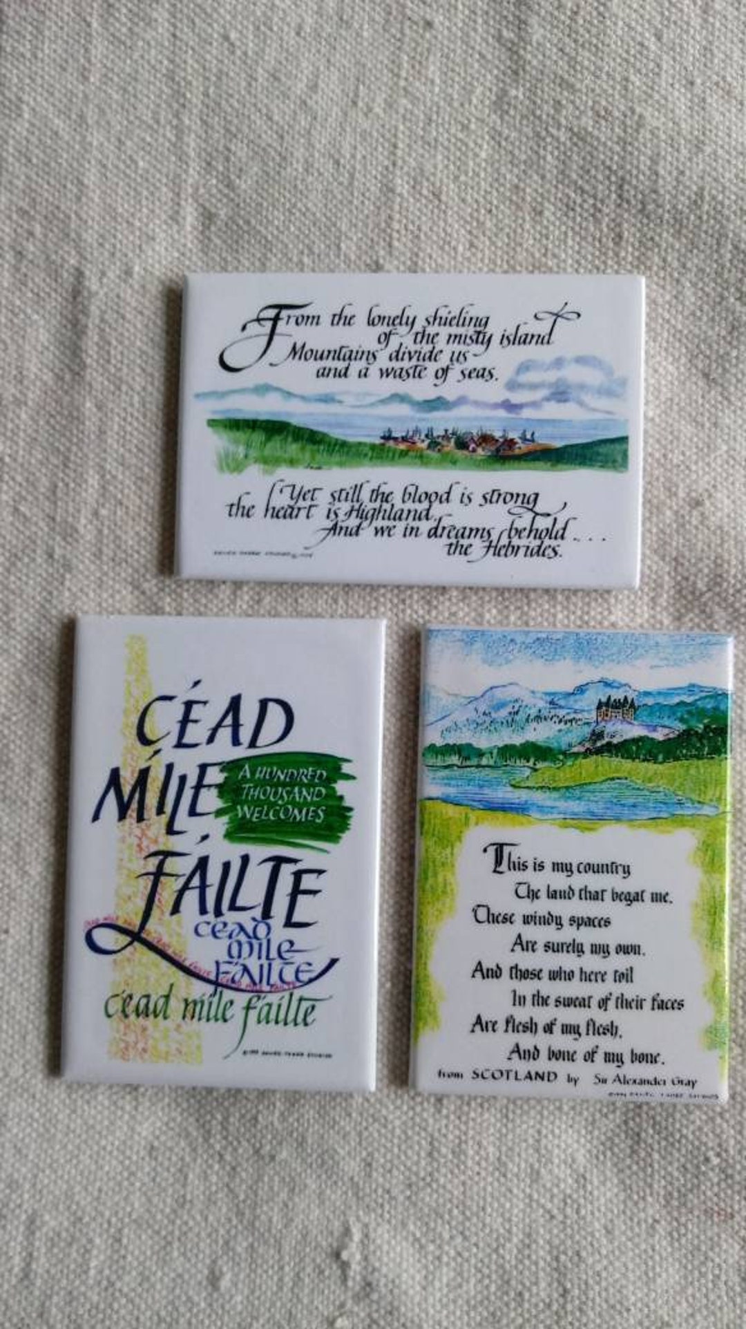 Celtic Magnets Set of Three Rectangle Magnets This is My Country, From ...