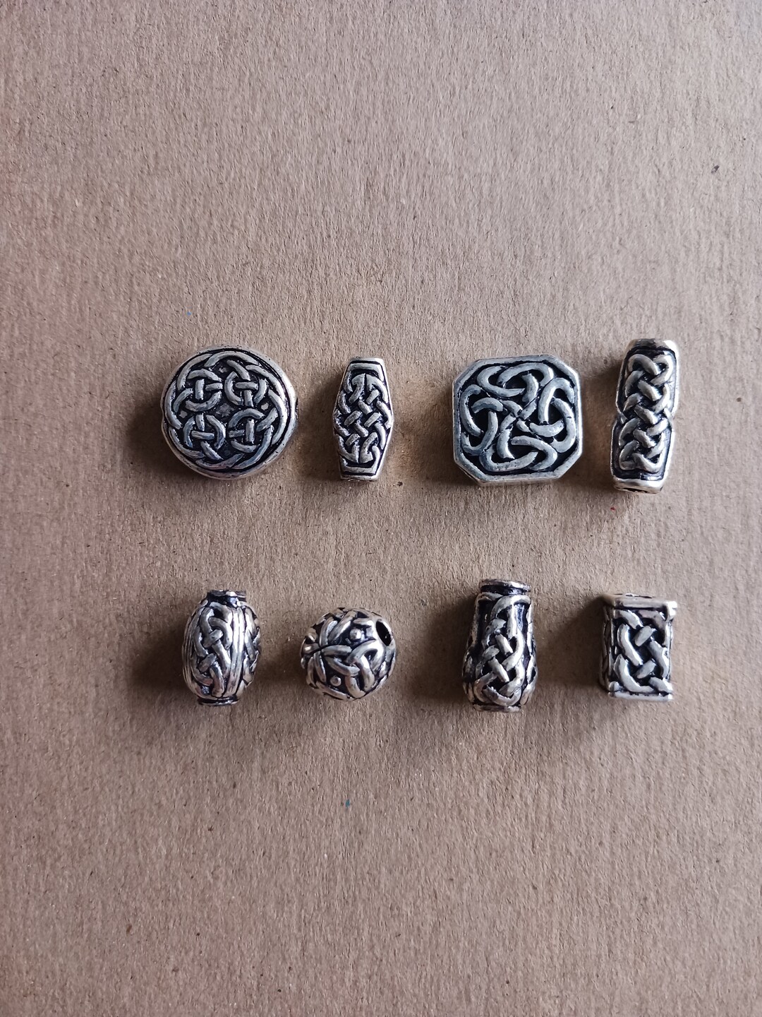 Celtic Beads 8 Assorted Sizes and Shapes Celtic Pewter Beads Hand Made ...