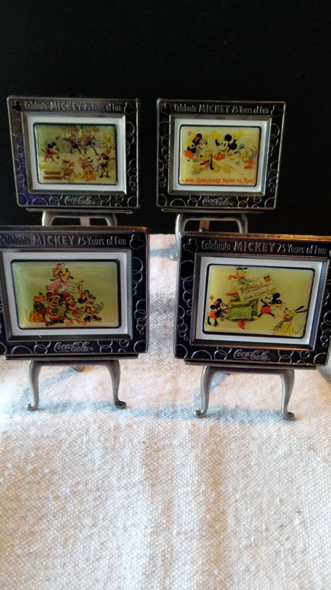 Disney Coca Cola Christmas Set of 4 Collectible Individual Pieces With ...
