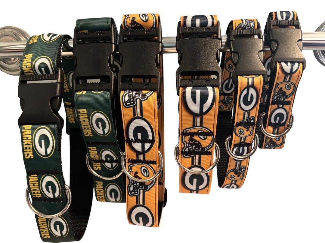 Green Bay Packers Dog Collars and Leashes, Collar Sizes Xs-xl/giant ...
