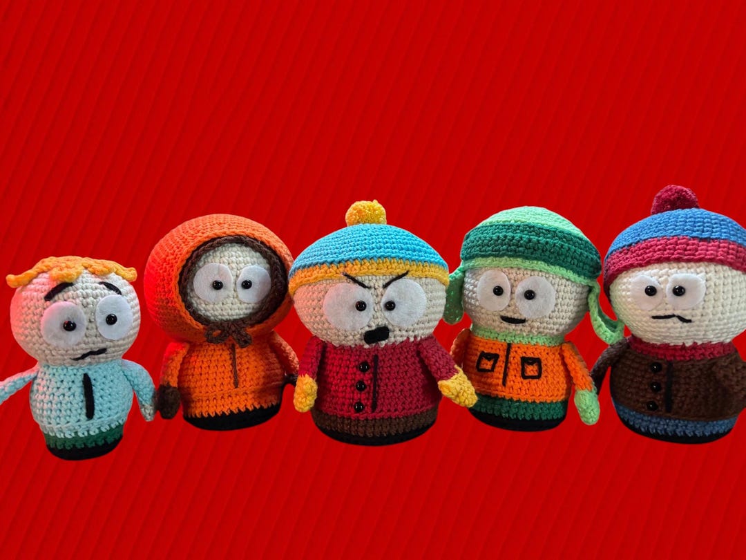 South Park Inspired Amigurumi Characters, Handmade, Crochet, Cartman ...