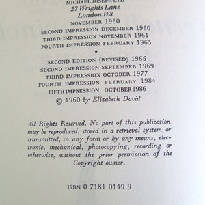 French Provincial Cooking, Elizabeth David, 1986, 2nd Edition, 5th ...