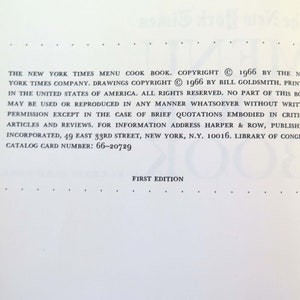 The New York Times Menu Cook Book 1966 First Edition Craig | Etsy