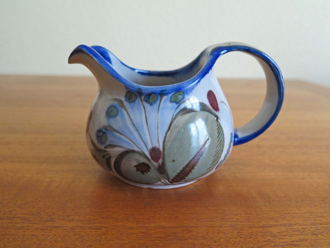 Ken Edwards Pottery Creamer or Small Sauce Boat, Blue Green Brown ...