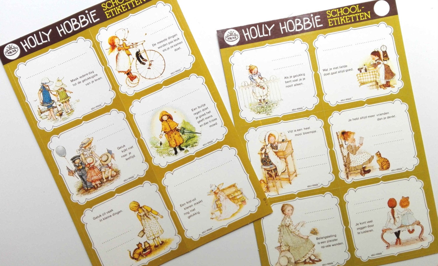 Set 12 Vintage Stickers Holly Hobbie School Book Stickers Dutch ...