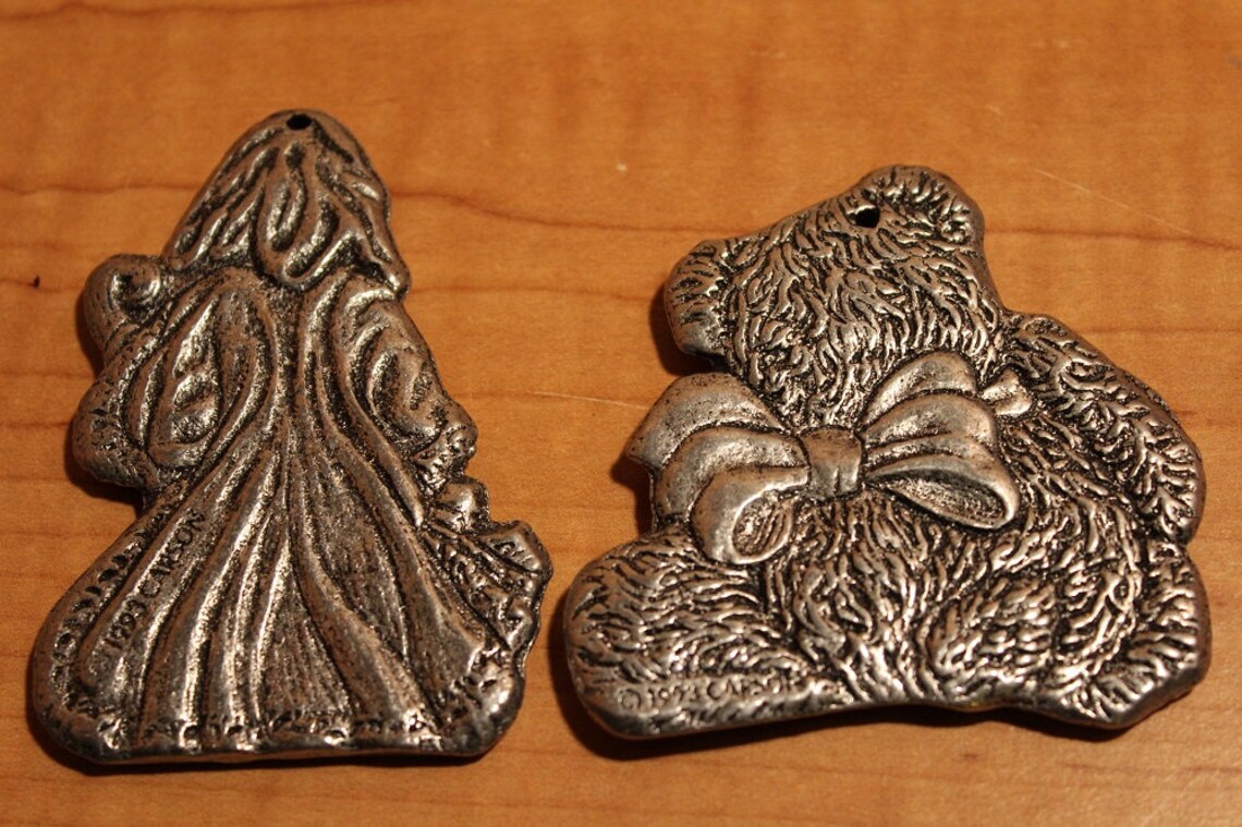 Pewter Christmas Ornaments Carson Pewter Dated & - Etsy