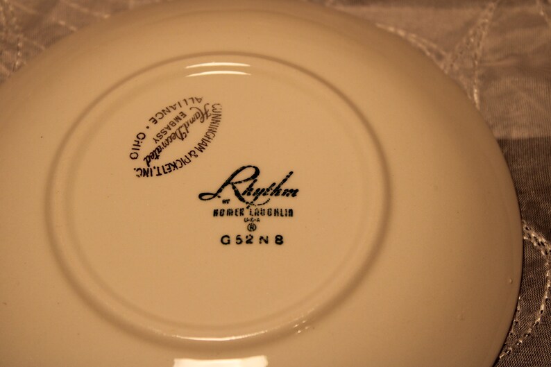 Homer Laughlin Rhythm China ~ Cunningham & Pickett 'embassy' ~ Hand ...