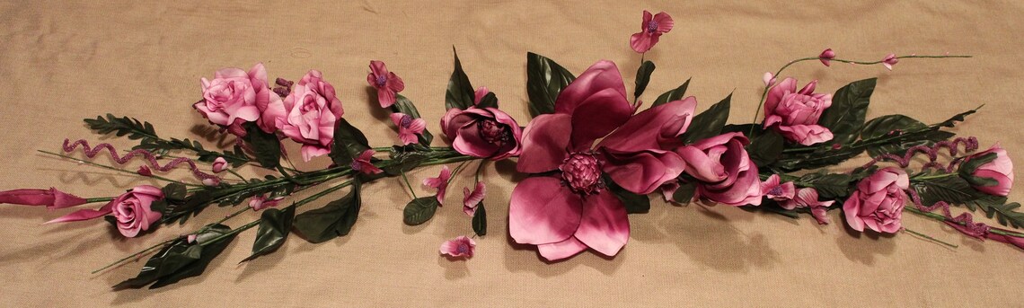 Silk Floral Hanging Swags ~ Large Blossom Magnolias & Roses~ Hanging ...