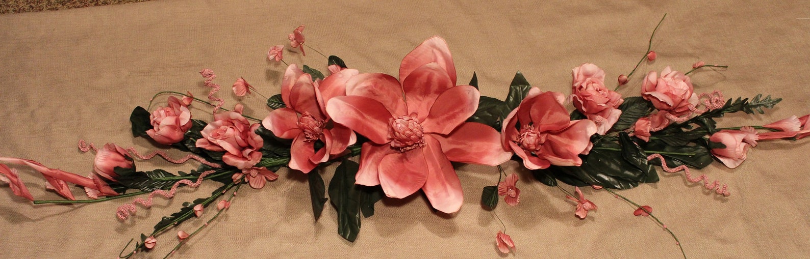 Silk Floral Hanging Swags ~ Large Blossom Magnolias & Roses~ Hanging ...