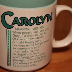 Poetry Name Mugs Design Papel ~ Handled Ceramic Coffee Cups ~ Name ...