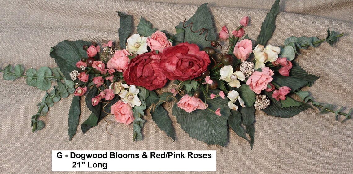 Silk Floral Hanging Swags ~ Large Blossom Magnolias & Roses~ Hanging ...