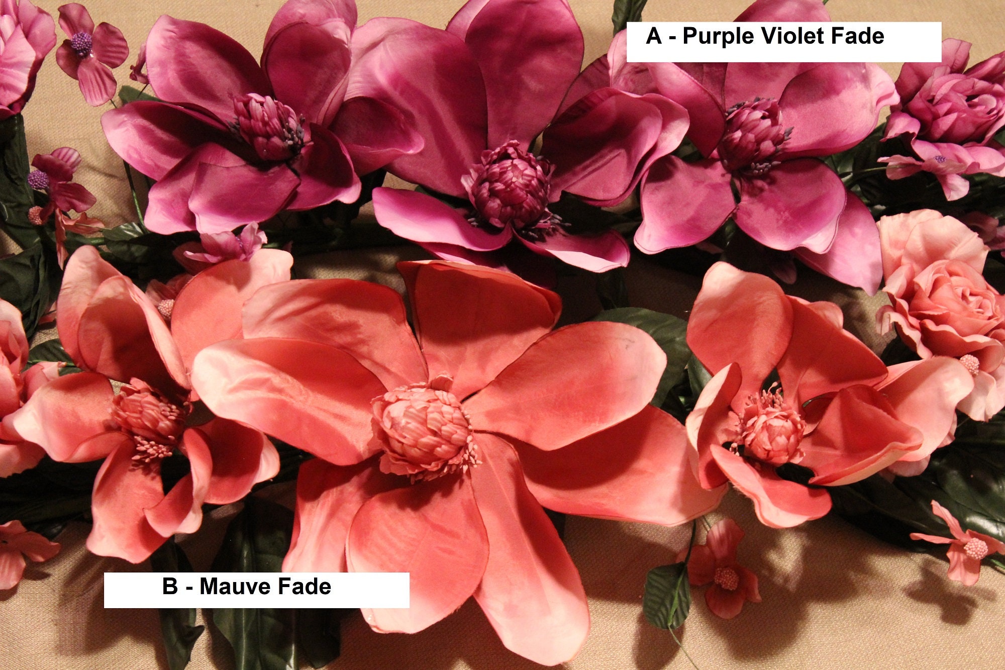 Silk Floral Hanging Swags ~ Large Blossom Magnolias & Roses~ Hanging ...