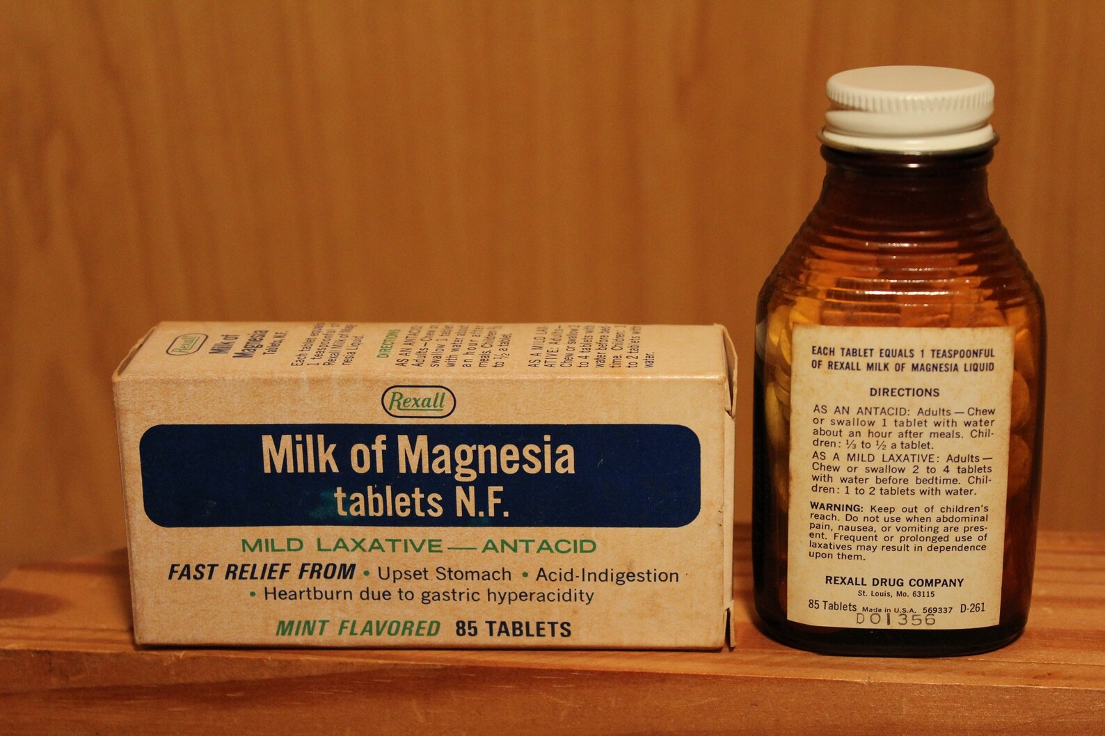 Rexall Drug Company Milk of Magnesia Tablets Sealed Amber - Etsy