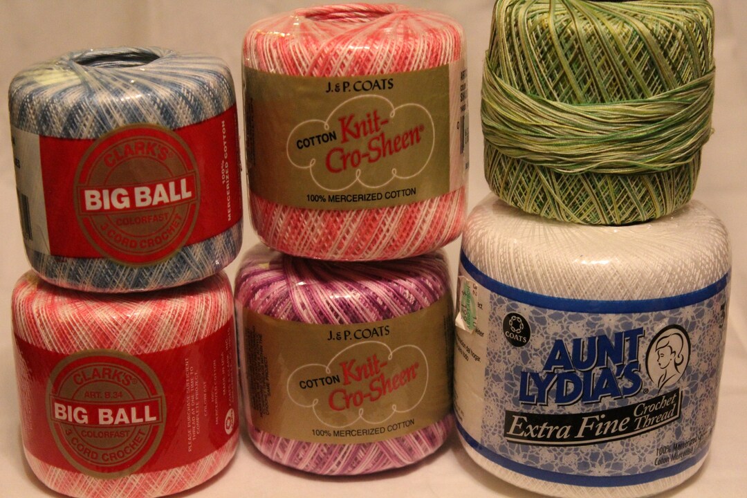 Crochet Thread Bundles ~ Variety of Colors & Brands ~ Machine Washable ...