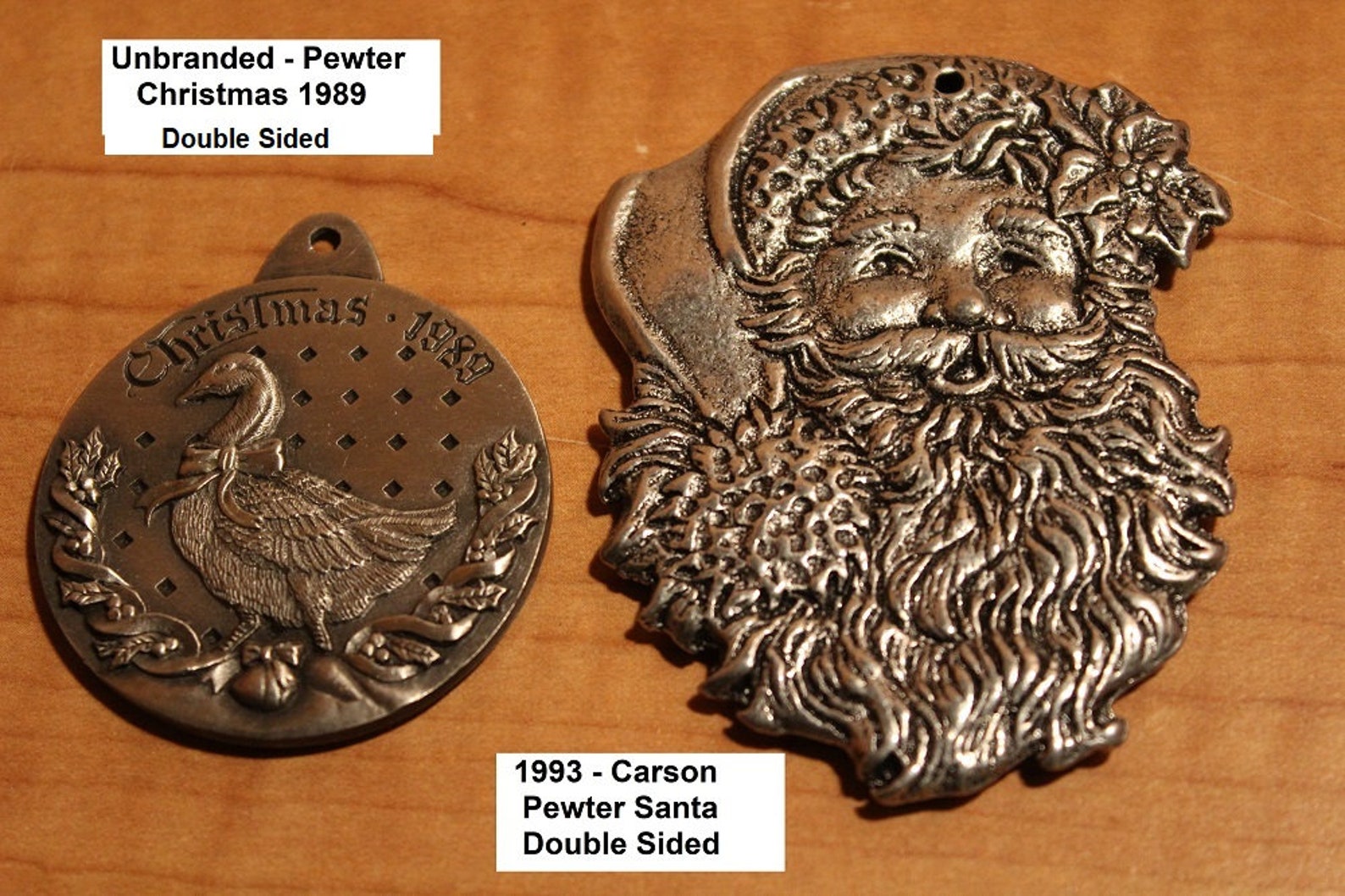 Pewter Christmas Ornaments Carson Pewter Dated & - Etsy