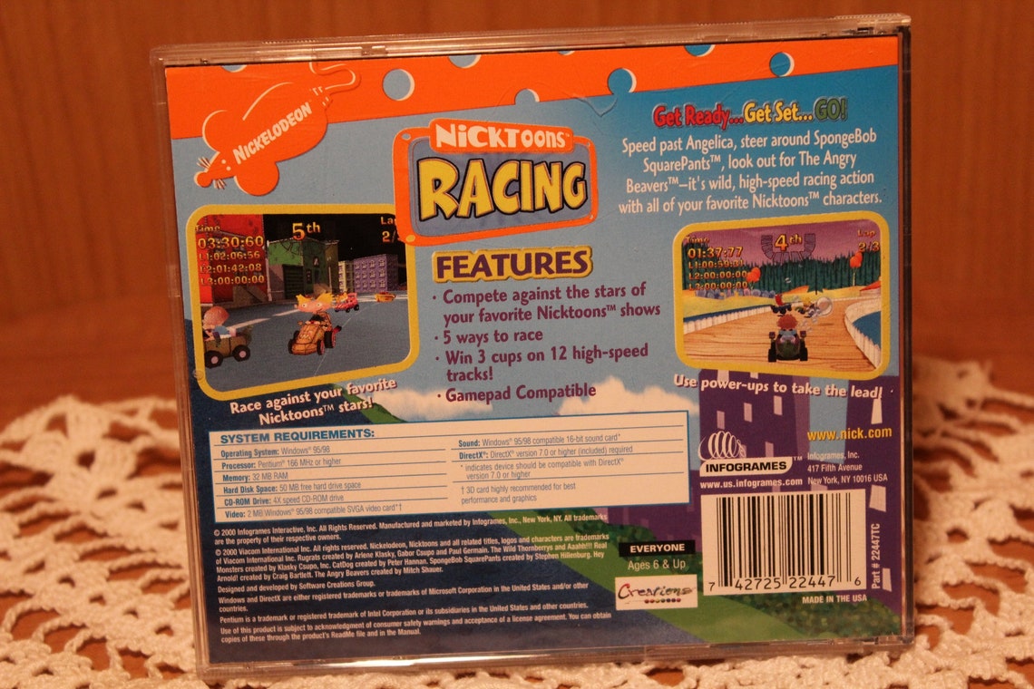 Nicktoons Racing PC Game Retro PC Gaming Rated E-everyone | Etsy
