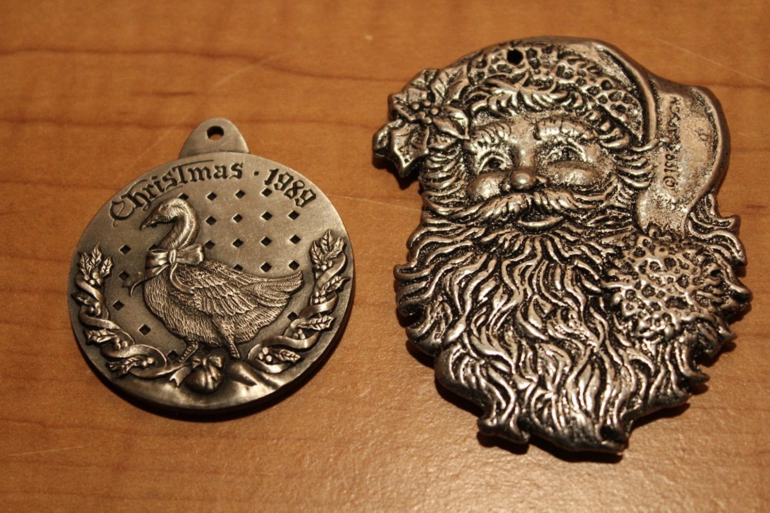 Pewter Christmas Ornaments Carson Pewter Dated & - Etsy